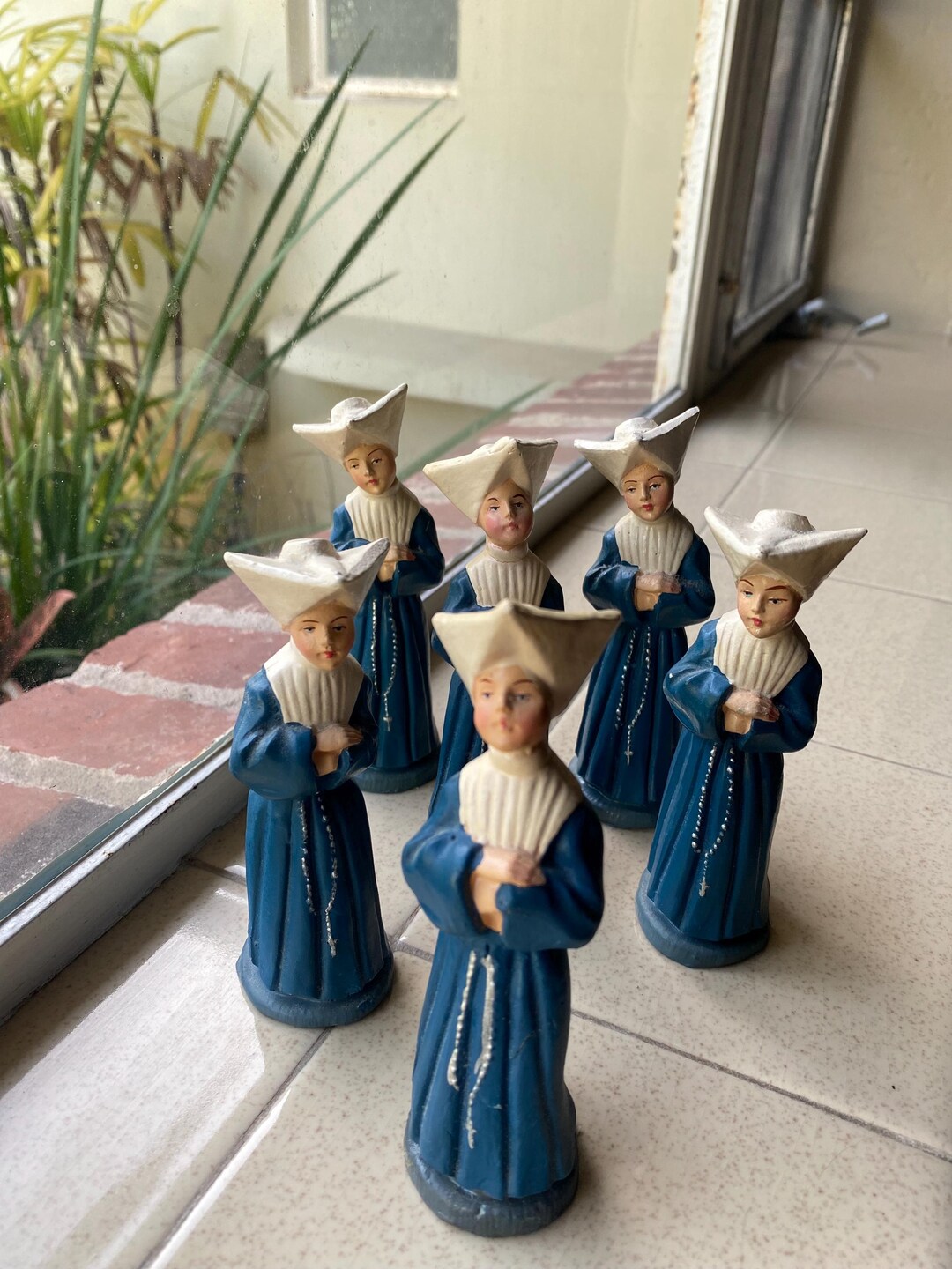 VINTAGE Italian Chalkware Flying Nuns, Catholic Sisters, Religious ...