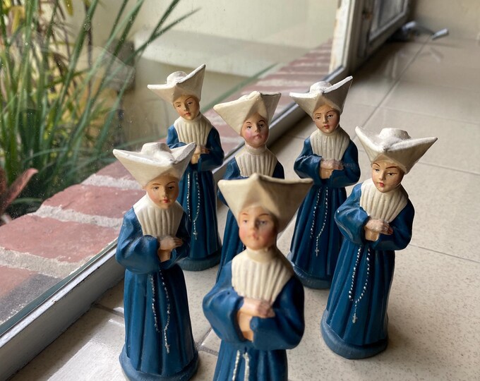 VINTAGE Italian Chalkware Flying Nuns, Catholic Sisters, Religious ...