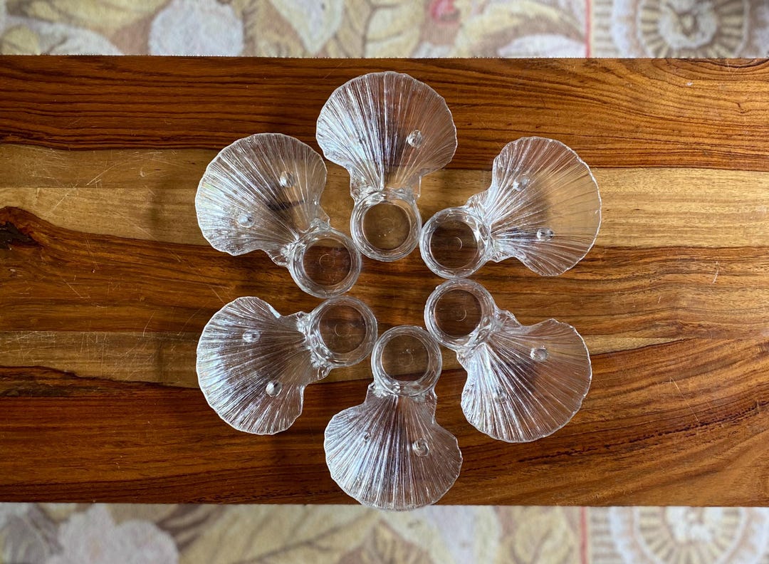 VINTAGE Plastic Shrimp Cocktail Cups, Seafood Server, Set of 6 Shell ...