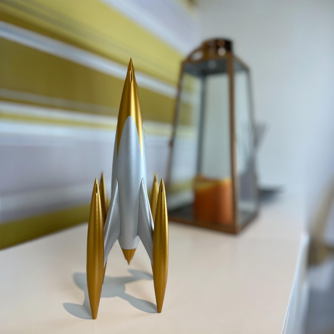 3D Printed 1950s Retrofuturistic Sci Fi Rocket Ship, Vintage Space ...