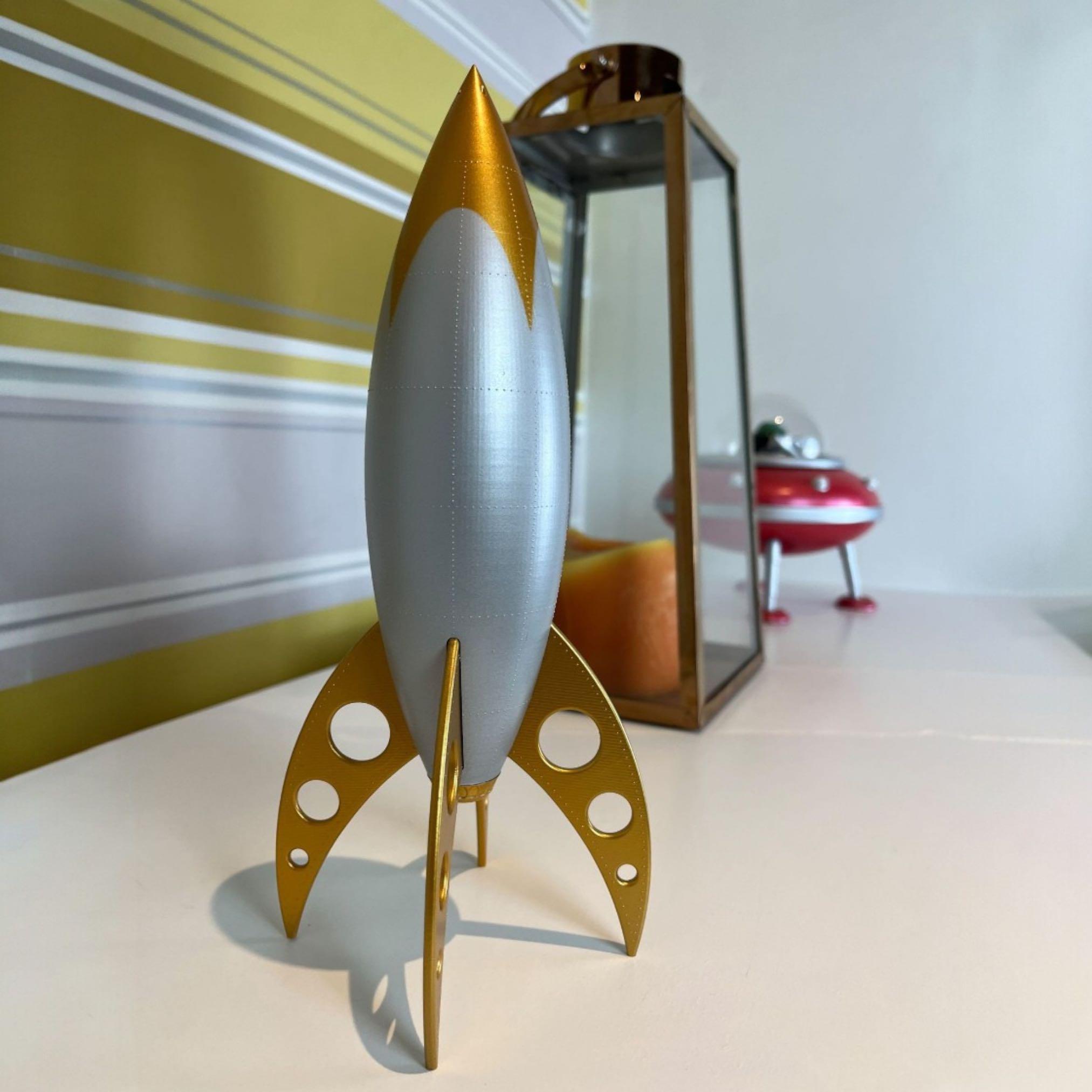 Resin 3D Printed 1950s Retro Sci-fi Rocket - Vintage Futuristic Space ...