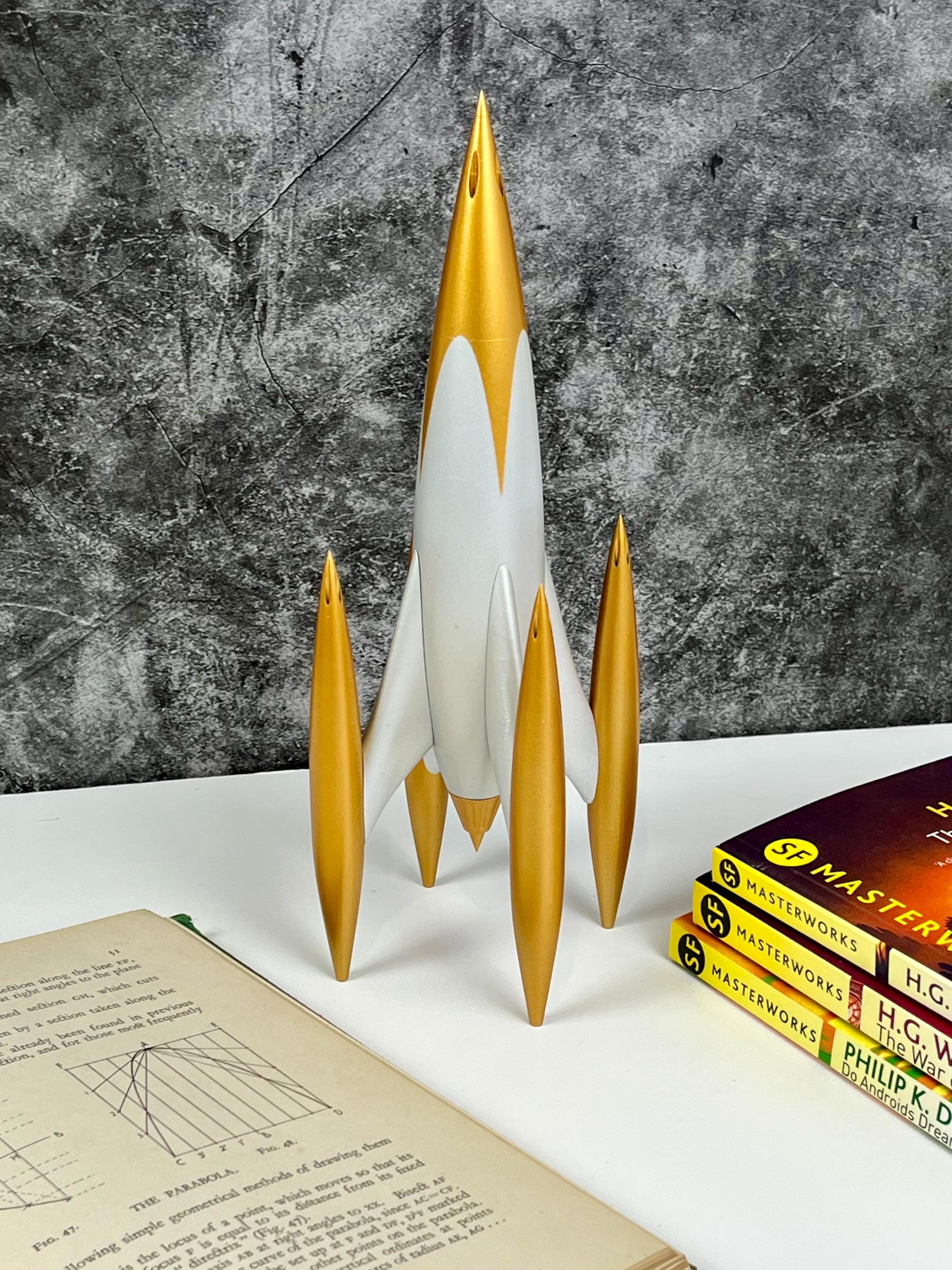 3D Printed 1950s Retrofuturistic Sci Fi Rocket Ship, Vintage Space ...