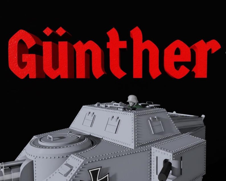WW1 Steampunk Tank 3D Print Files: Mk 1 Sturmwagen Model (STL & LYS ...