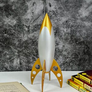 Resin 3D Printed 1950s Retro Sci-fi Rocket - Vintage Futuristic Space ...