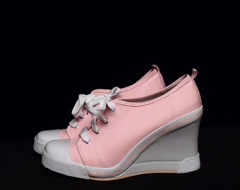 Pink wedge shoes | Etsy