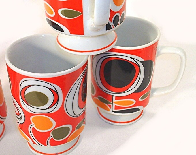 POP ART Flower Power Vintage 70's RETRO Coffee Cups Mugs - Etsy
