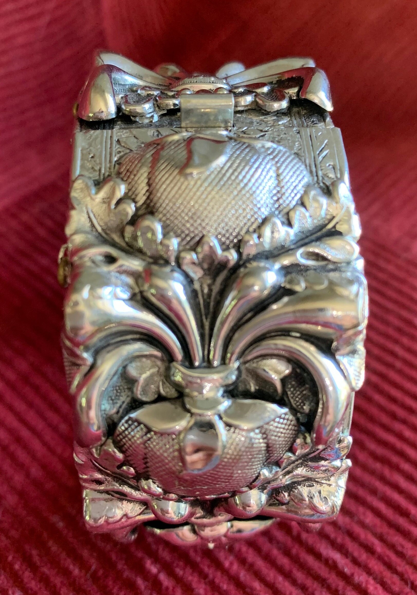 Whiting and Davis Silver Art Nouveau Hinged Repousse Bracelet Vintage - Etsy