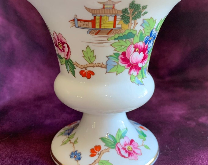 Crown Staffordshire Pagoda Pattern Posey Pot Vase Vintage - Etsy