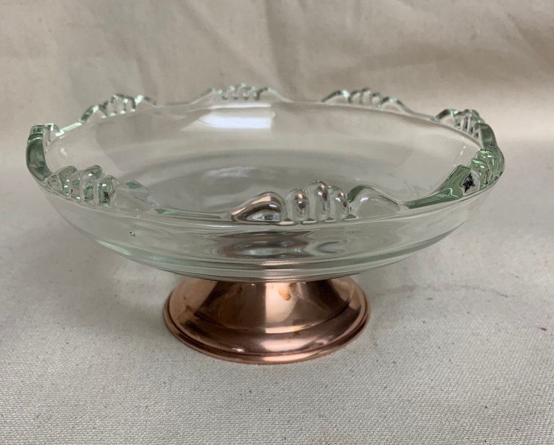 Vintage Princess House Copper & Crystal Footed Candy Dish - Etsy