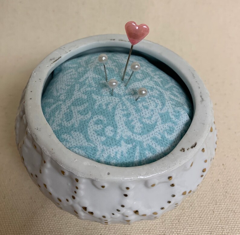 Vintage Lidded China Pincushion With Ornate Floral Lid - Etsy