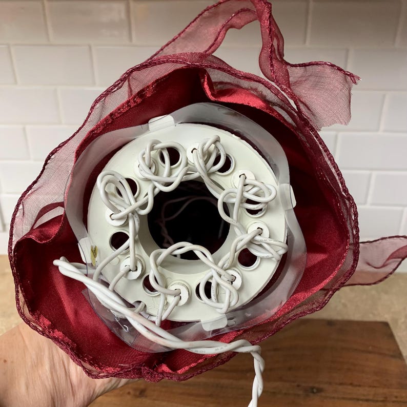 Vintage Lighted Angel Tree Topper With Porcelain Head & Hands, Red ...