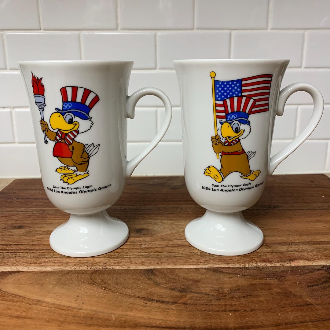 Pair of 1984 Sam the Olympic Eagle Papel Coffee Mugs - Etsy