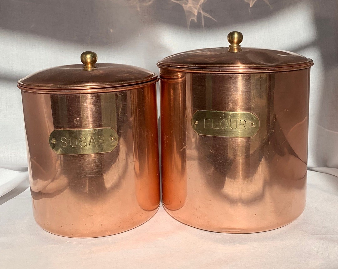 2 Pc. Copper Canister Set Vintage - Etsy