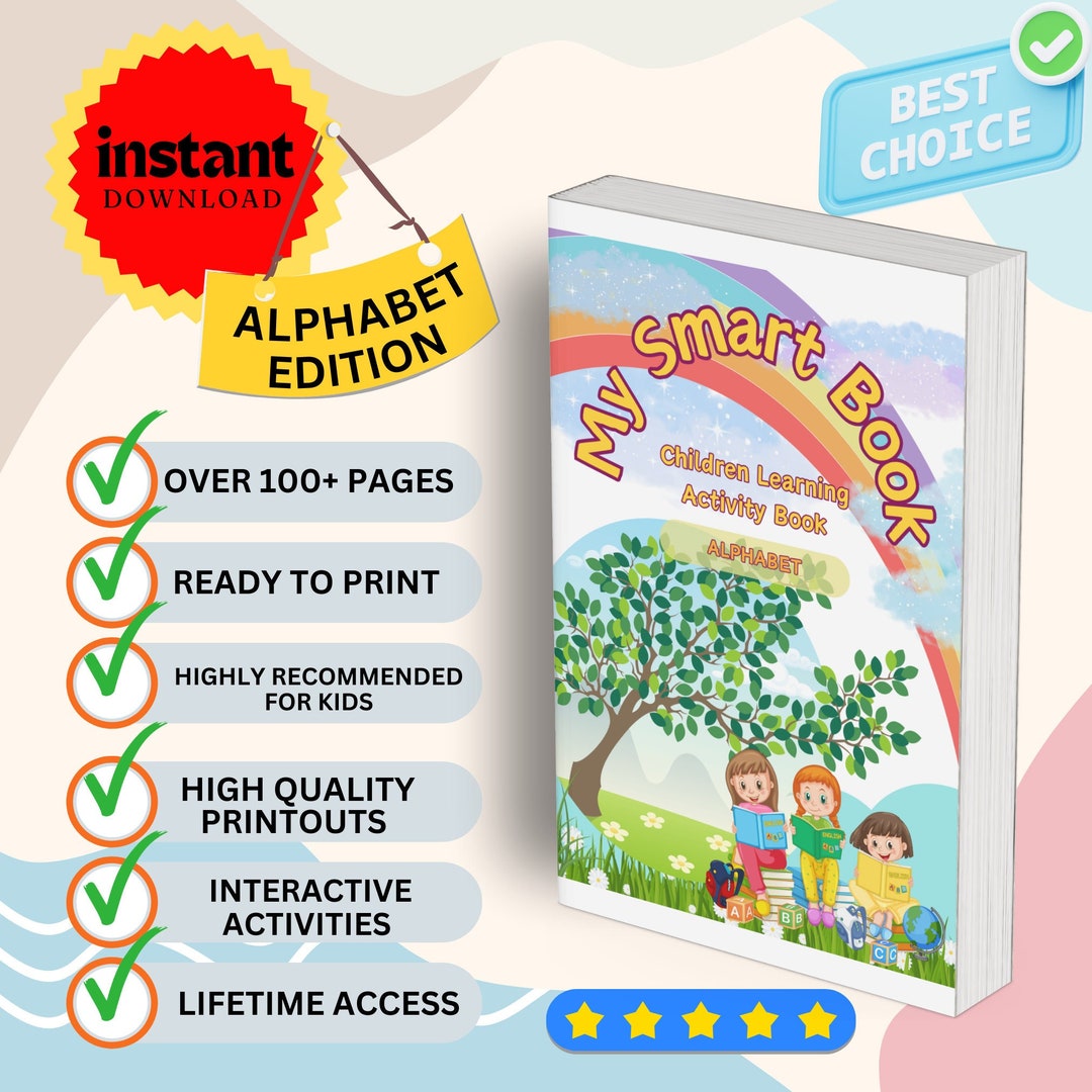 Smart Book Children Learning Activity Printable Alphabet Tracing Maze ...