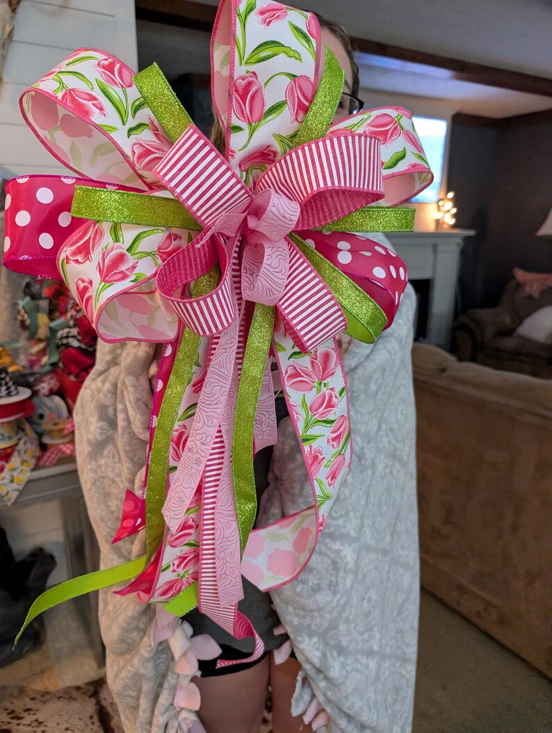 Spring Tulip Wreath Bow - Etsy