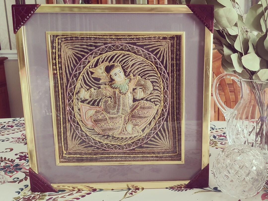 Kalaga Custom-framed Burmese / Myanmar Tapestry With Beading - Etsy