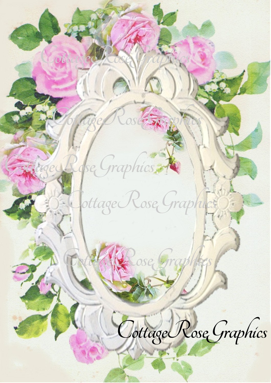 Vintage Pink Roses Frame Image Large Digital Download ADD Your Own Text ...