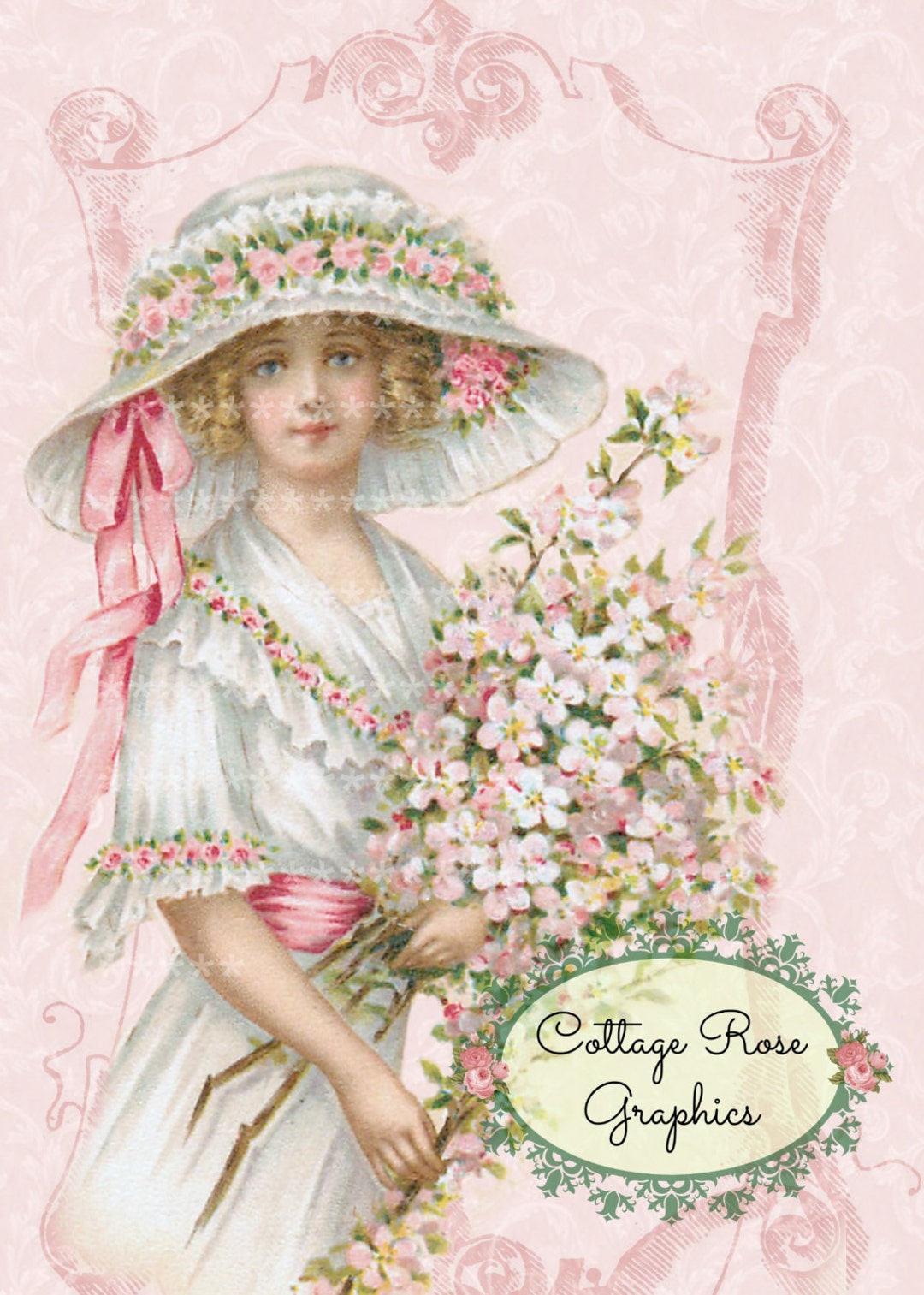 My Pink Girl Vintage Large Digital Download ECS Buy 3 Get One Free Pink ...