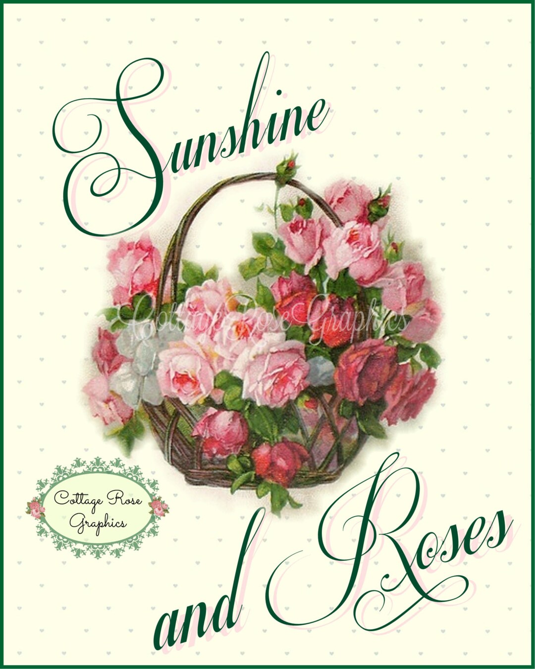 Sunshine and Pink Roses Digital Download BUY 3 Get One FREE Ecs Rdtt ...