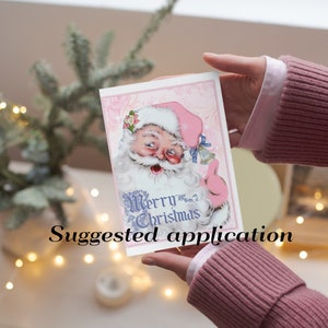Pink Santa Merry Christmas Digital Download - Etsy