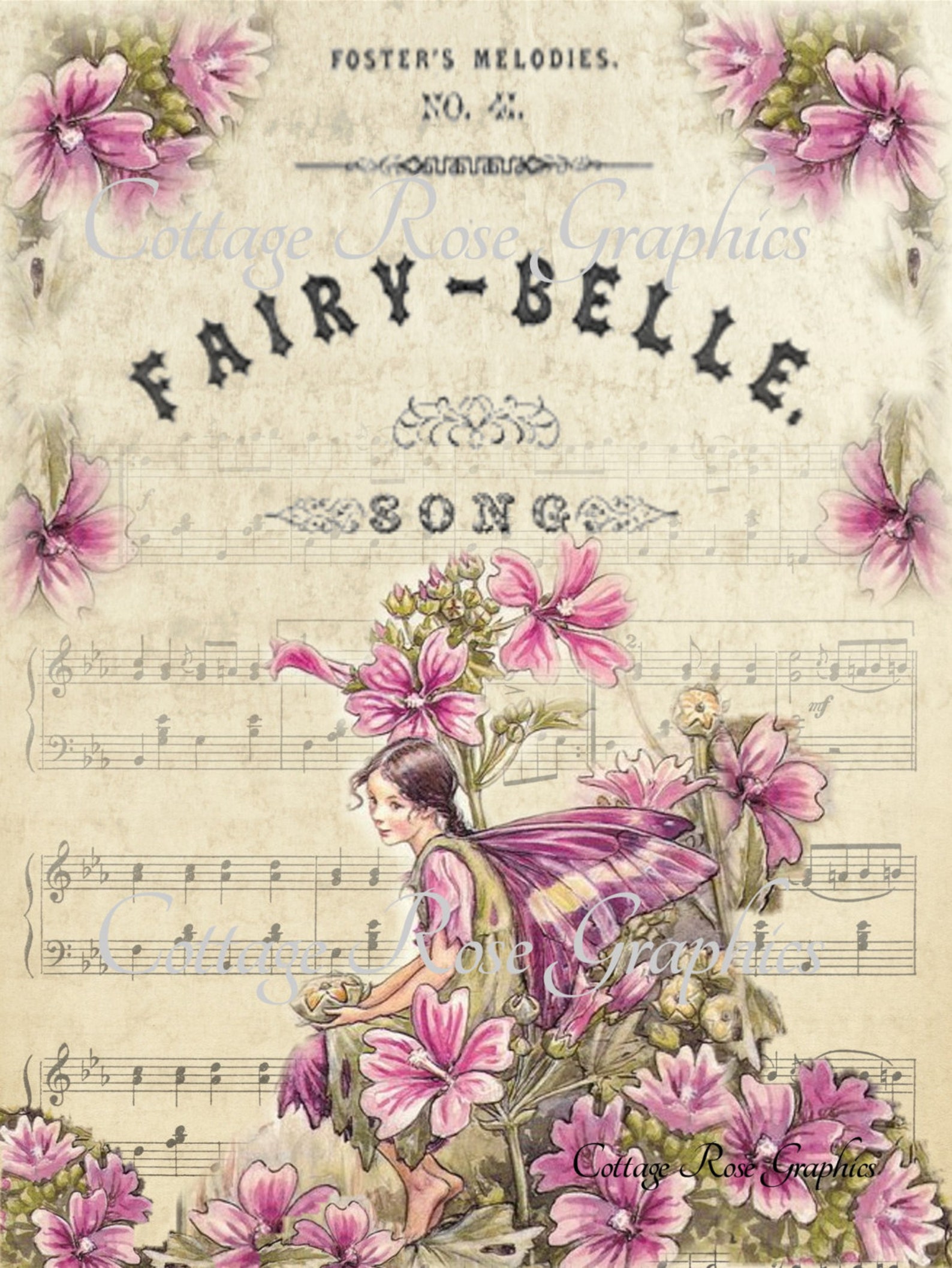 Pink Mallow FAIRY BELLE Printable Digital Image Download - Etsy
