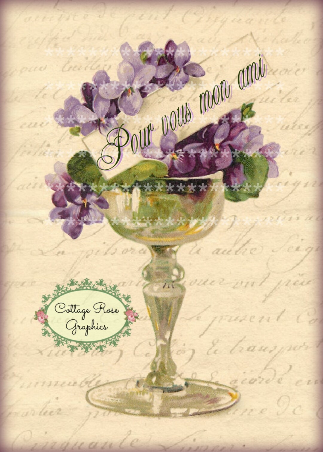Vintage French Violet Image: Paris Script (digital Download) - Etsy