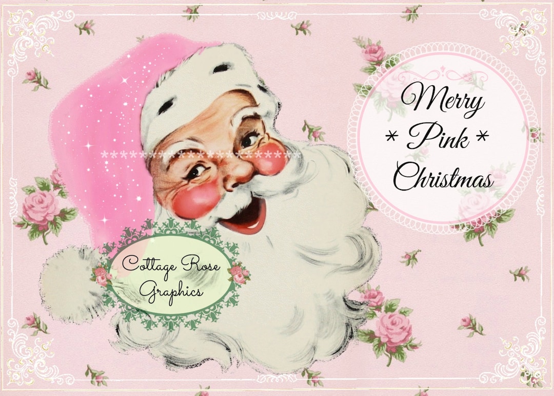 Merry Pink Christmas Roses Large Digital Download ECS Buy 3 Get One ...