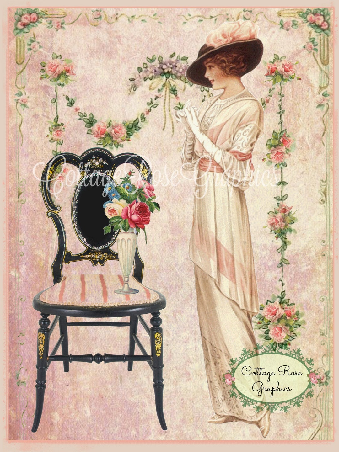 Edwardian Rose Parlor Image: Vintage Digital Download - Etsy