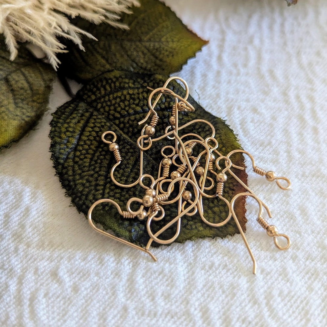 14/20 Yellow Gold Filled Ear Wire With Loop 3mm Bead and Coil S157 - Etsy