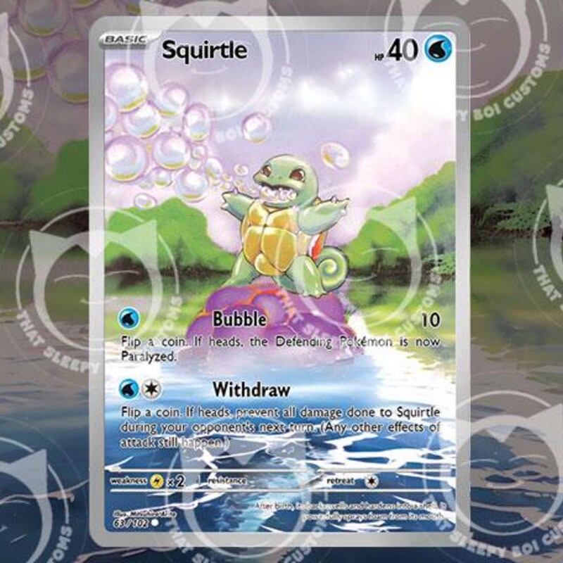 Squirtle Full Art Card - Etsy