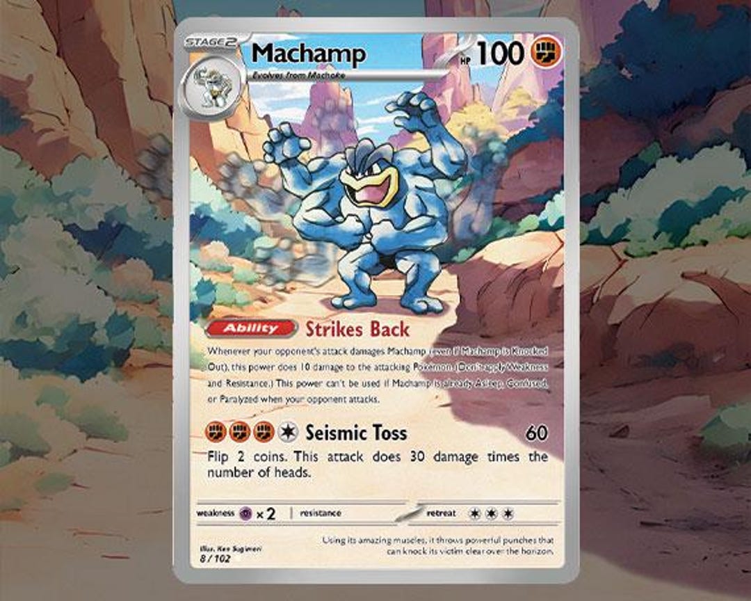068 Machamp Full Art Base Set - Etsy