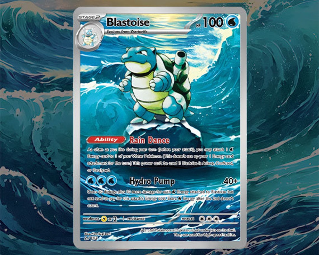 009 Blastoise Full Art Base Set - Etsy