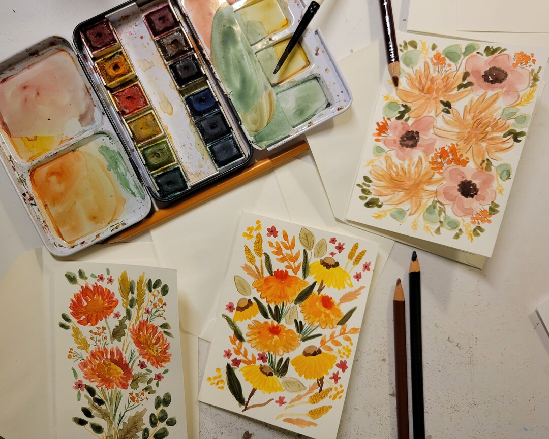 Handmade Watercolor Cards - Etsy