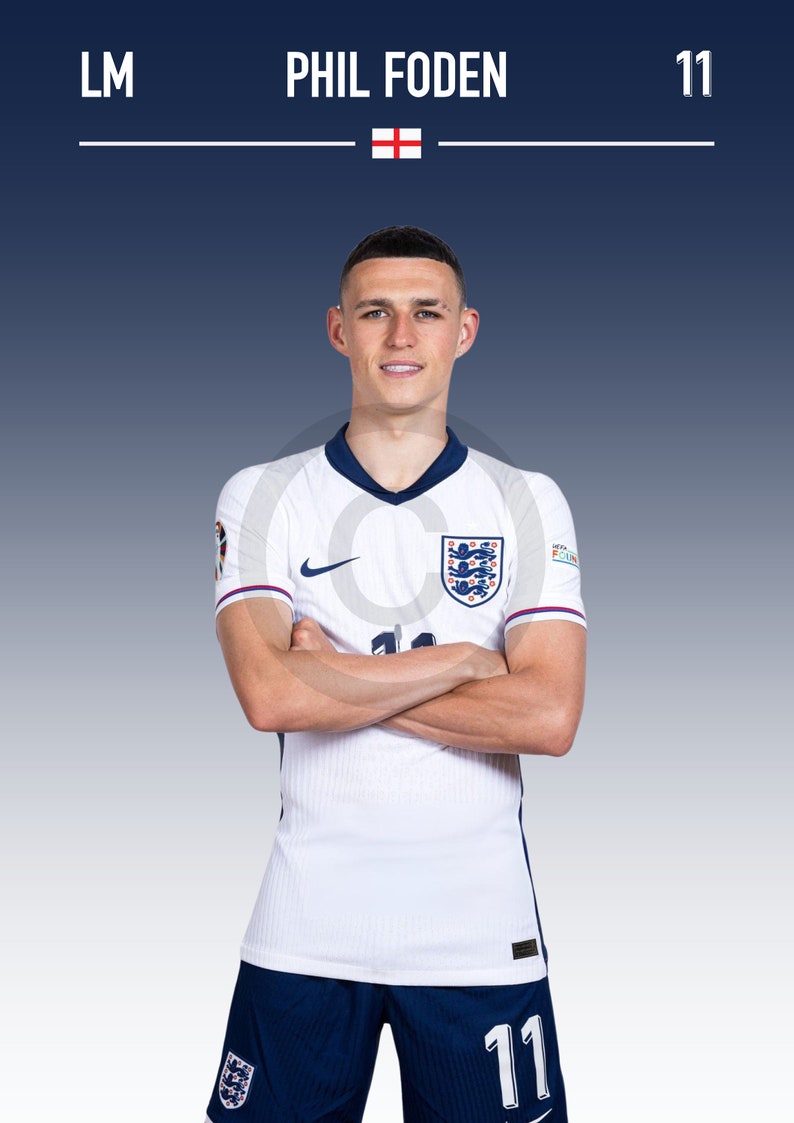 PHIL FODEN, ENGLAND, Euro 2024, Football, Poster Print, Digital Download, A2, A3, A4 - Etsy ...