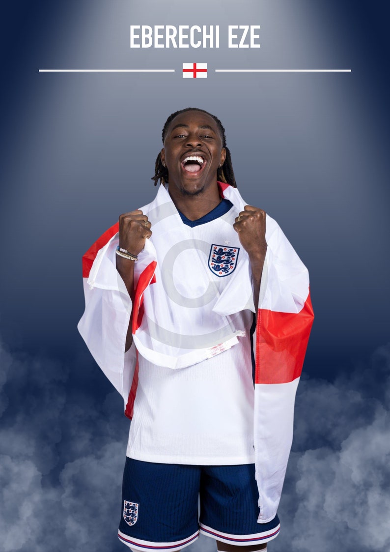 EBERECHI EZE, ENGLAND, Euro 2024, Football, Poster Print, Digital Download, A2, A3, A4 - Etsy ...