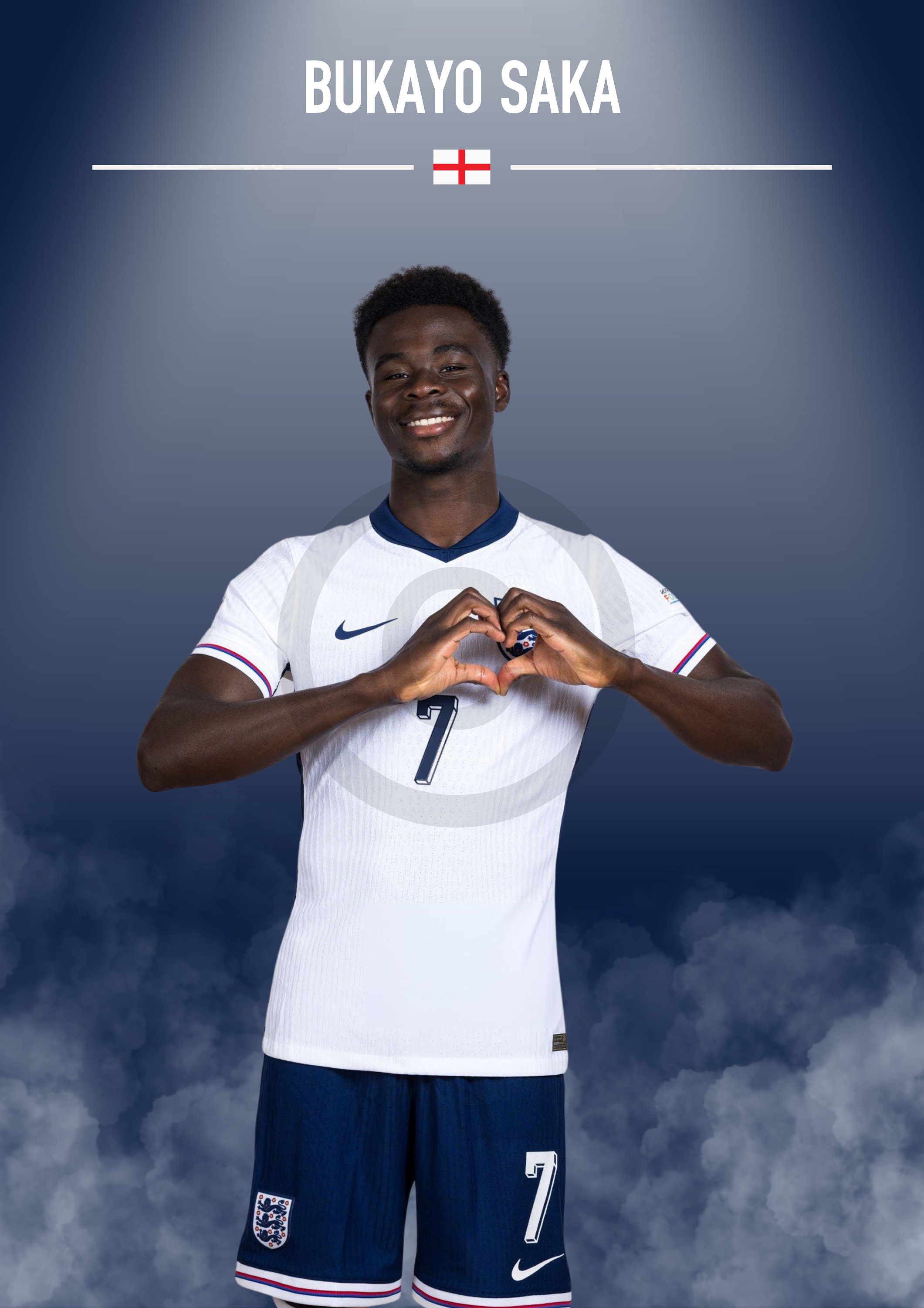 BUKAYO SAKA, ENGLAND, Euro 2024, Football, Photo Print, Poster, A4, A3 ...