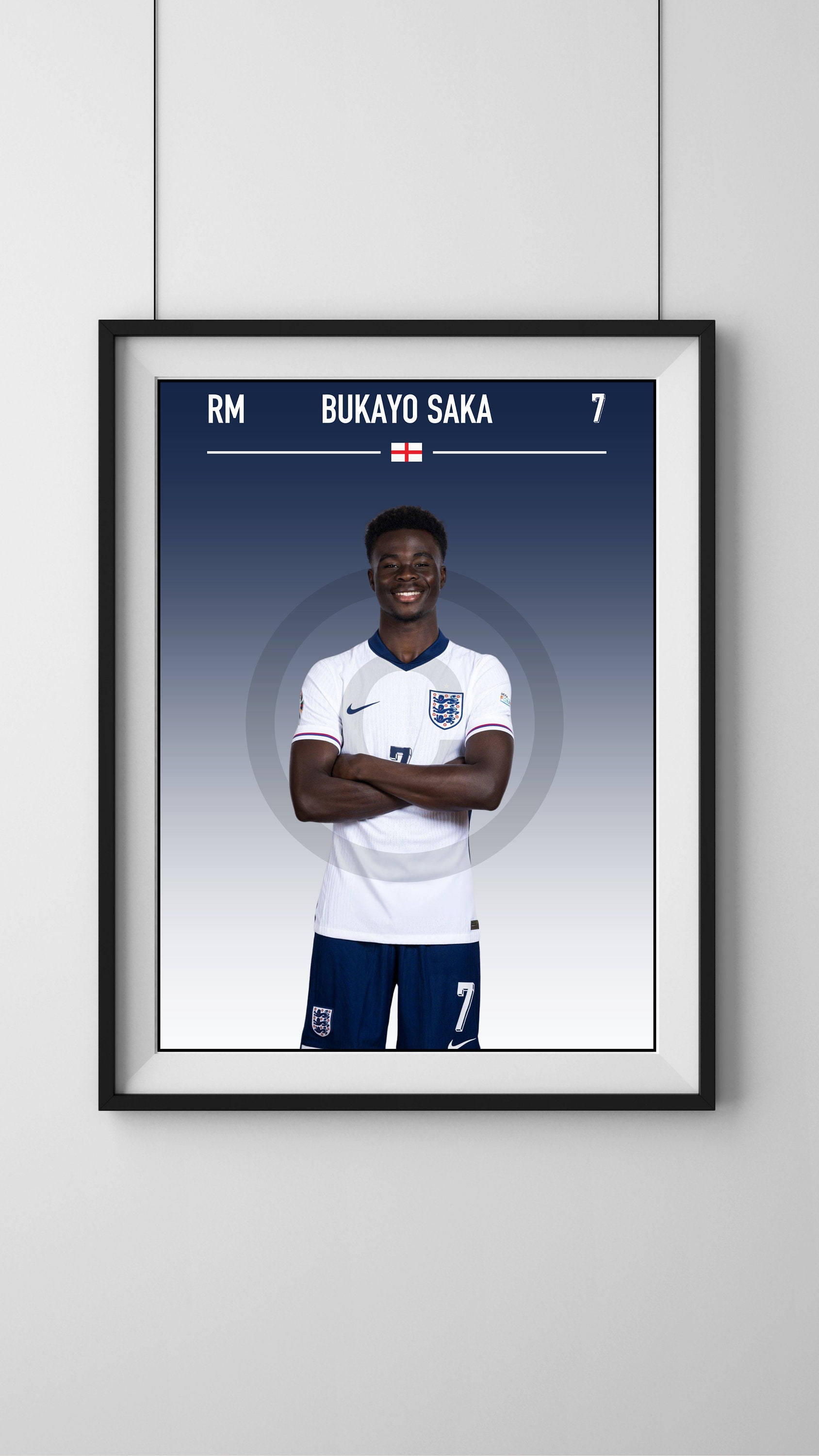 BUKAYO SAKA, ENGLAND, Euro 2024, Football, Photo Print, Poster, A4, A3 ...