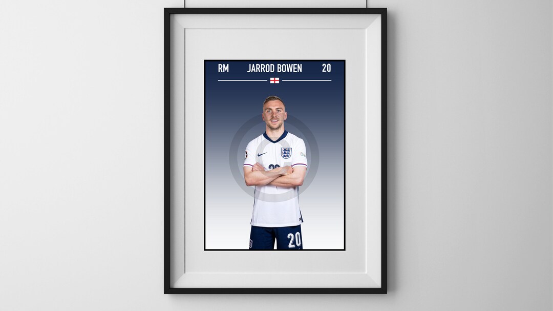 JARROD BOWEN, England, Euro 2024, Football, Photo Print, Poster, A4, A3 ...