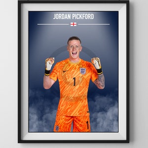 JORDAN PICKFORD, ENGLAND, Euro 2024, Football, Poster Print, Digital ...