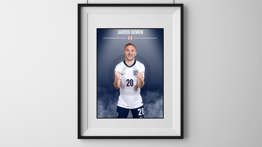 JARROD BOWEN, England, Euro 2024, Football, Photo Print, Poster, A4, A3 ...