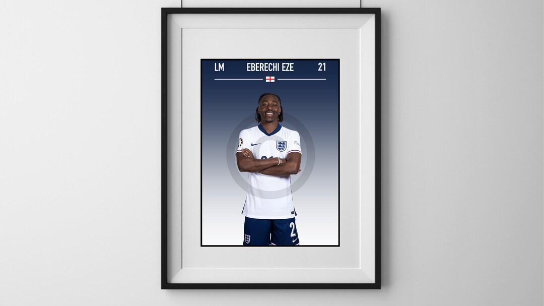 EBERECHI EZE, ENGLAND, Euro 2024, Football, Poster Print, Digital ...