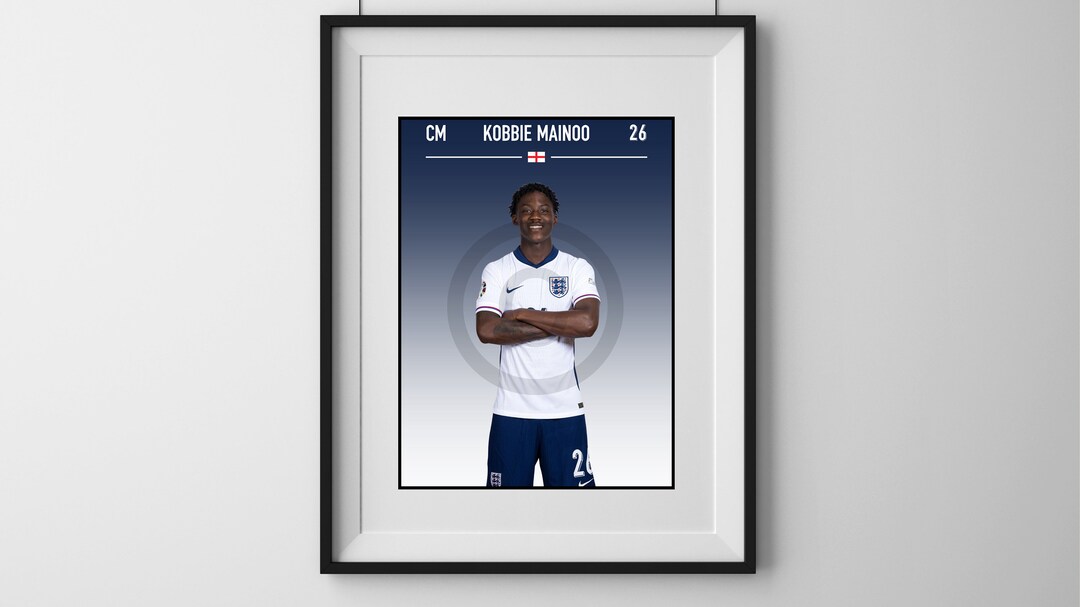 KOBBIE MAINOO, ENGLAND, Euro 2024, Football, Poster Print, Digital ...