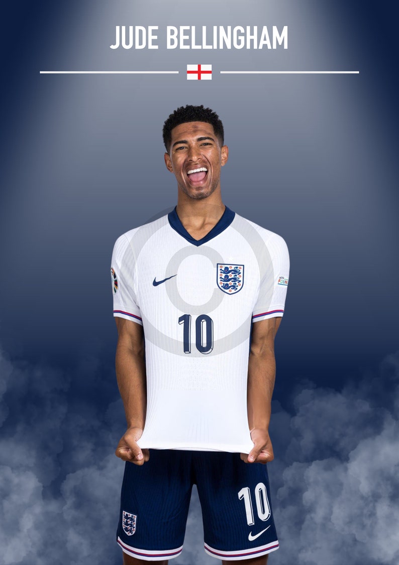 JUDE BELLINGHAM, England, Euro 2024, Football, Photo Print, Poster, A4 ...