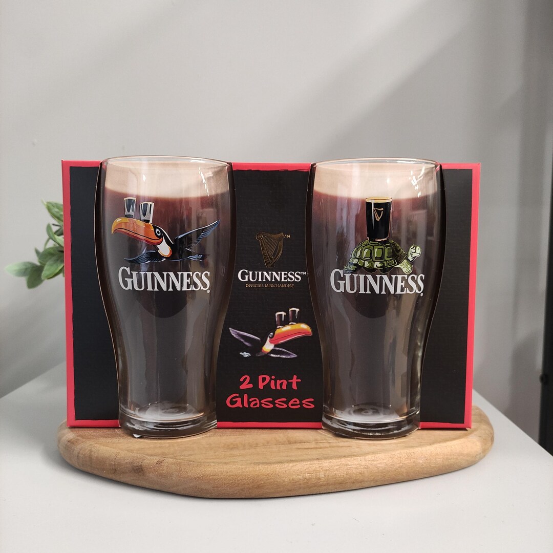 Guinness Tortoise & Toucan Gilroy Pint Glasses - Pack of 2 - Etsy UK