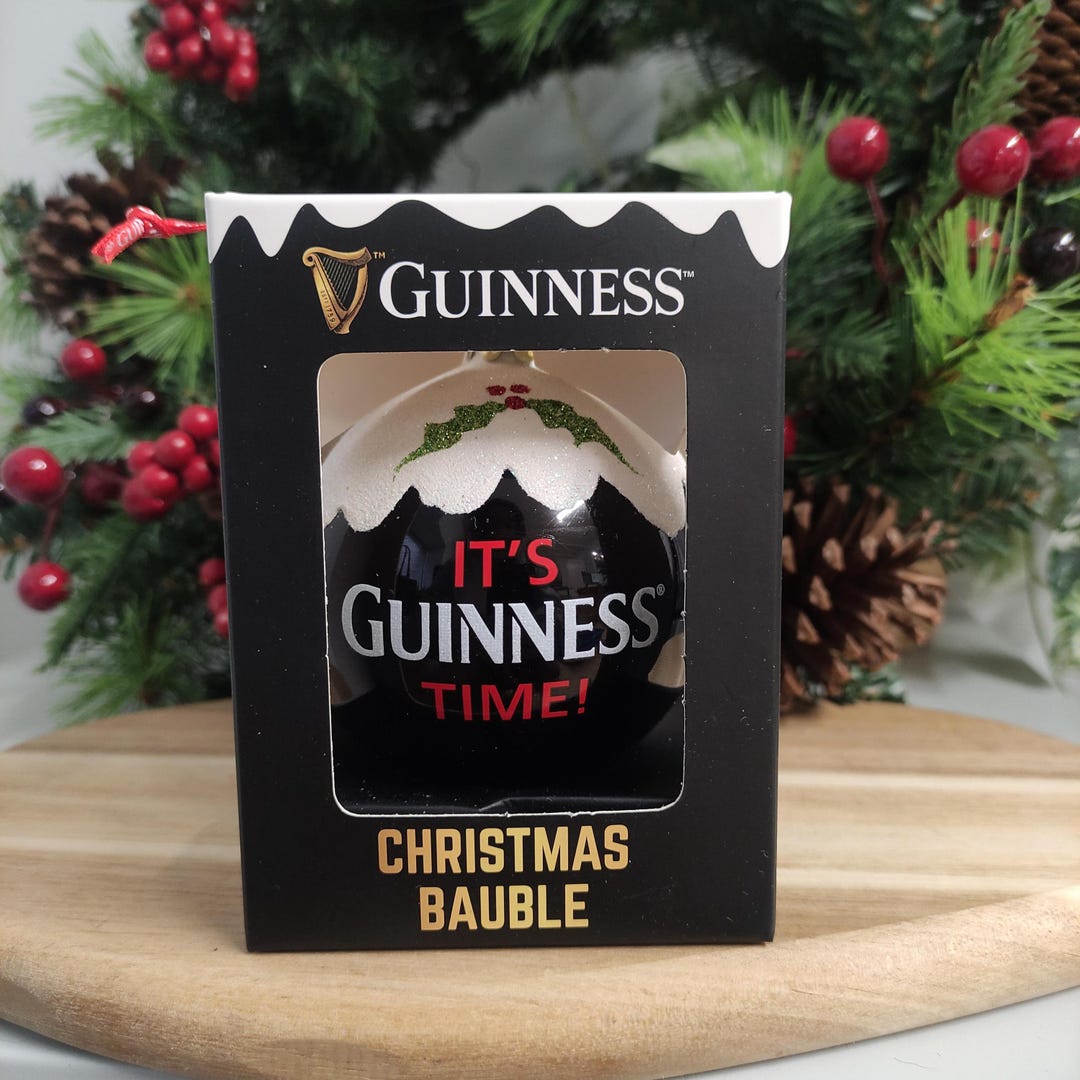 Guinness Christmas Bauble - Black & White - 'it's Guinness Time' - Red ...