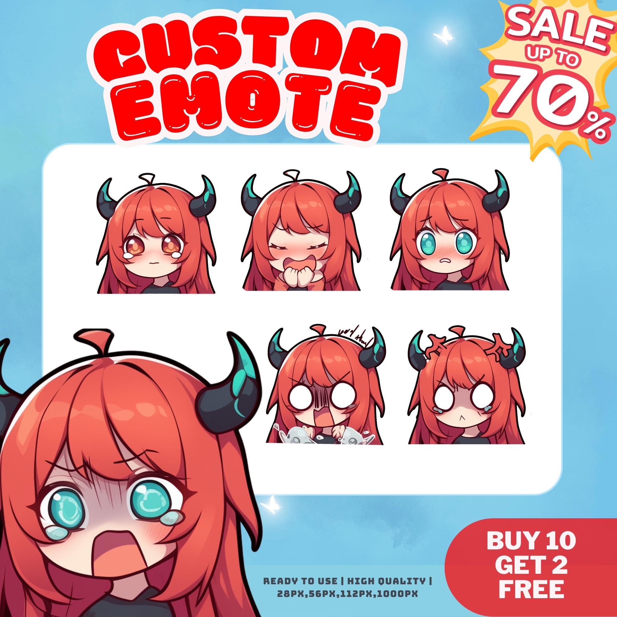 Twitch Emote Custom Emote Kick Emote Vtuber Emote Chibi Emote Discord ...