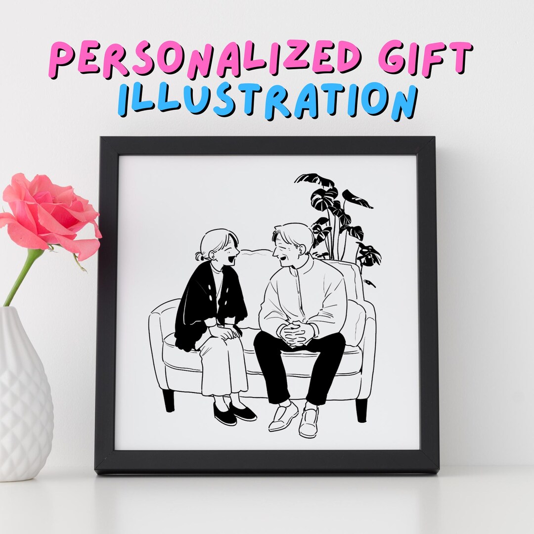 Custom Digital Line Drawing Custom Minimalist Drawing Couple Drawing ...