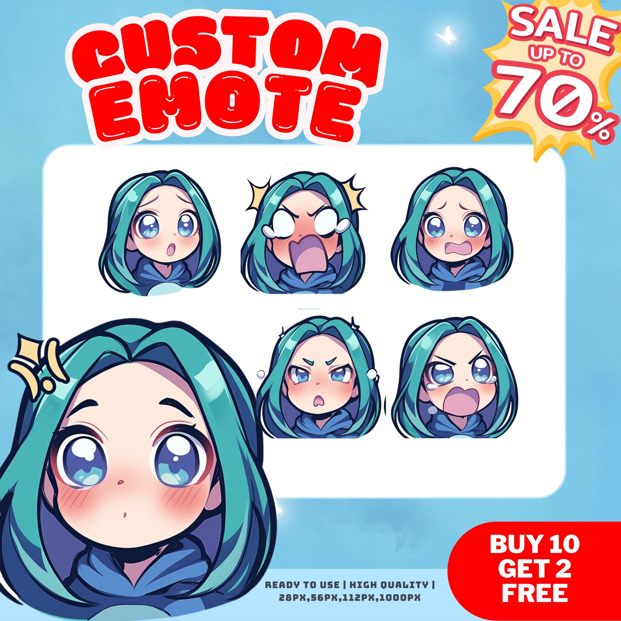 Twitch Emote Custom Emote Kick Emote Vtuber Emote Chibi Emote Discord ...