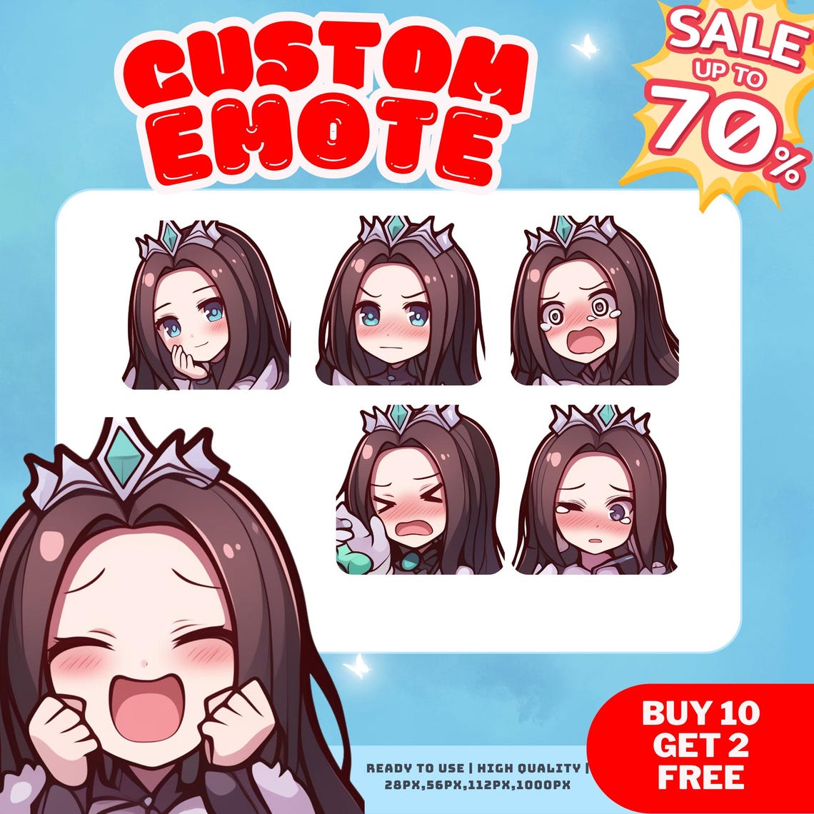 Twitch Emote Custom Emote Kick Emote Vtuber Emote Chibi Emote Discord ...