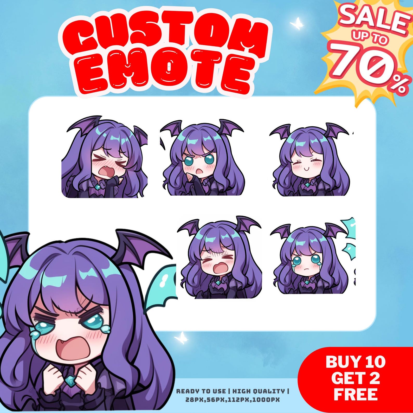 Vtuber Cute Emotes, Anime Style Emotes, Discord Emotes, Stream Badge ...
